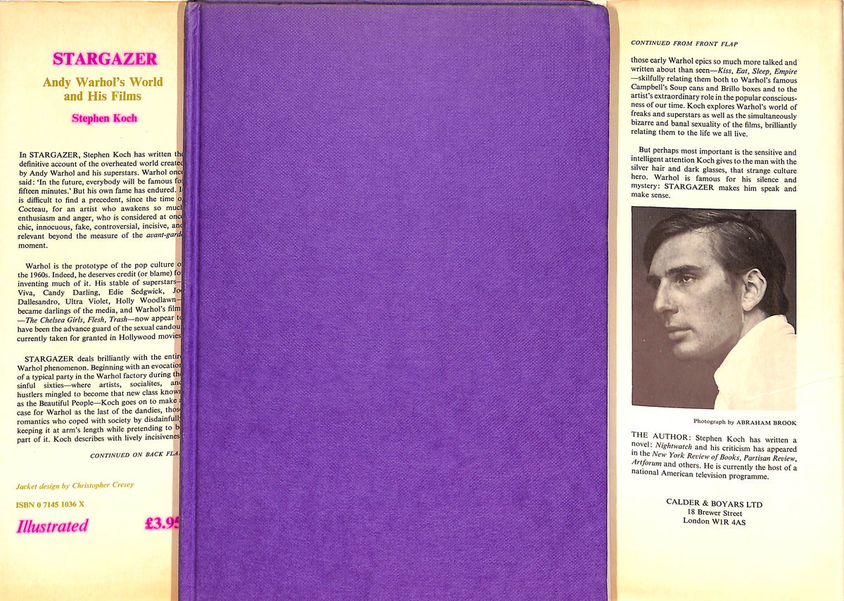 "Stargazer: Andy Warhol's World And His Films" 1973 KOCH, Stephen