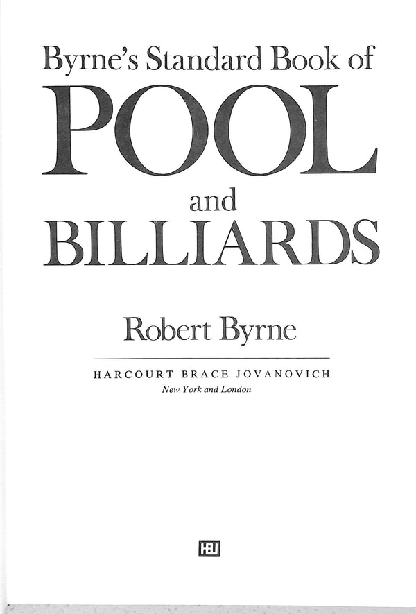 "Byrne's Standard Book Of Pool And Billiards" 1978 BYRNE, Robert