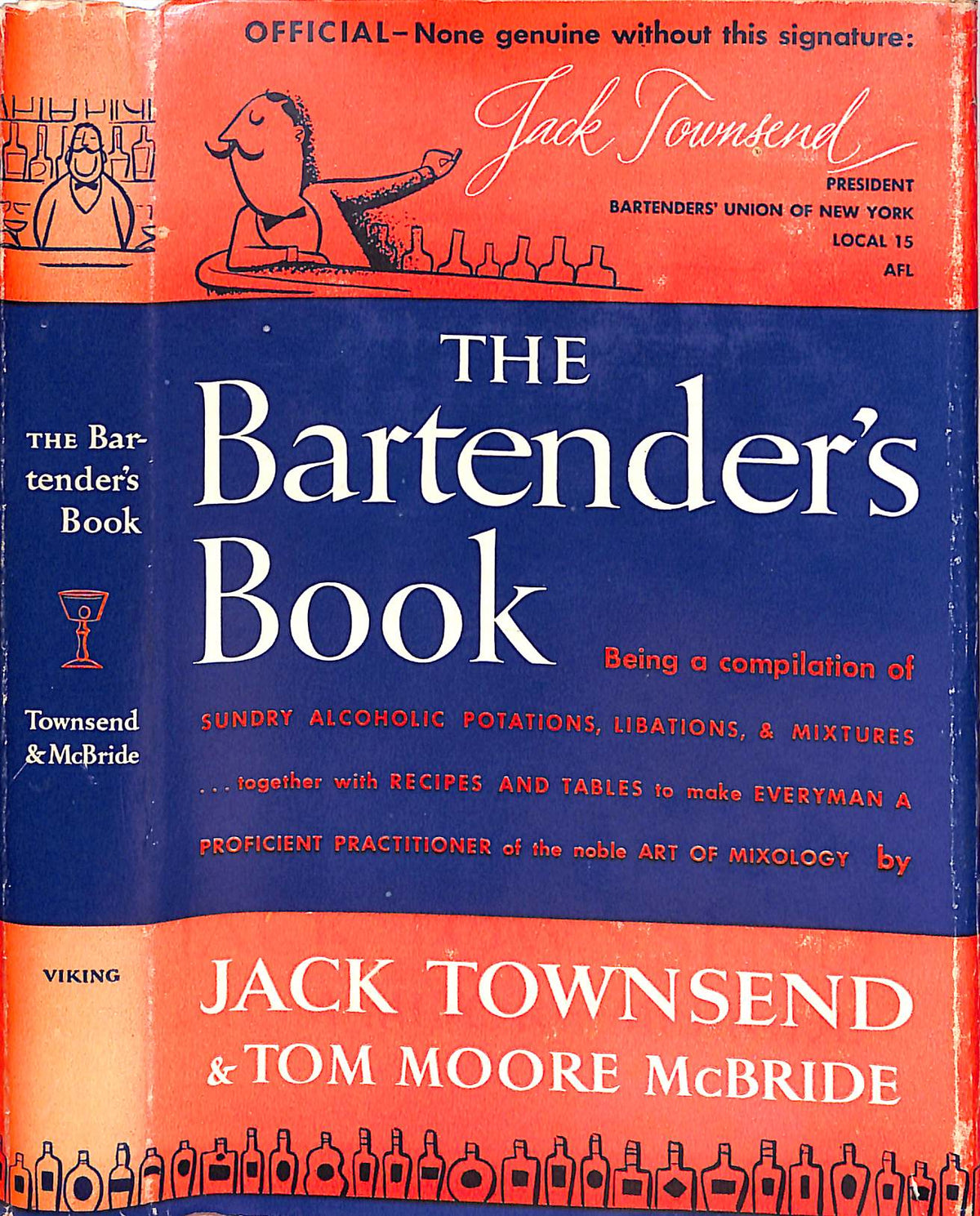 "The Bartender's Book" 1951 TOWNSEND, Jack and MCBRIDE, Tom Moore