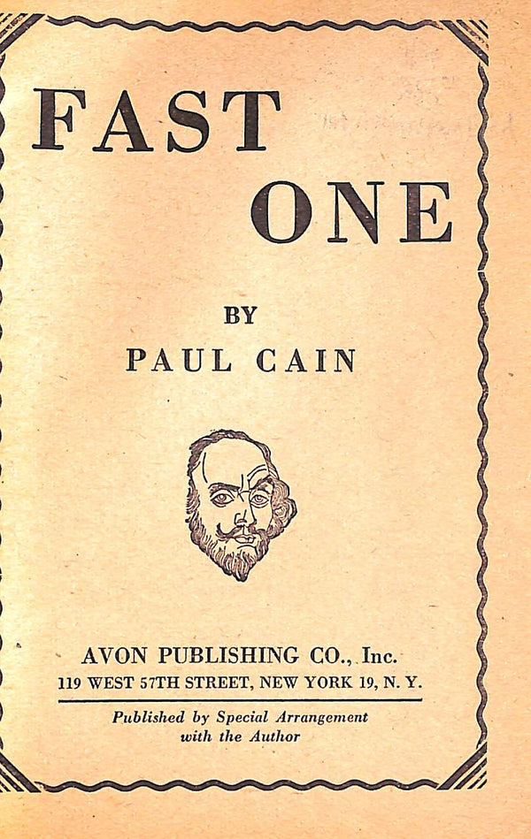 "Fast One" 1948 CAIN, Paul