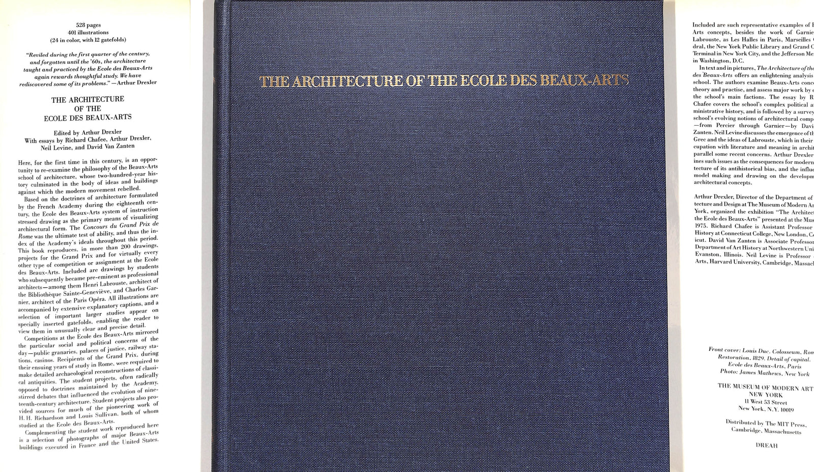 "The Architecture Of The Ecole Des Beaux-Arts" 1977 DREXLER, Arthur [e