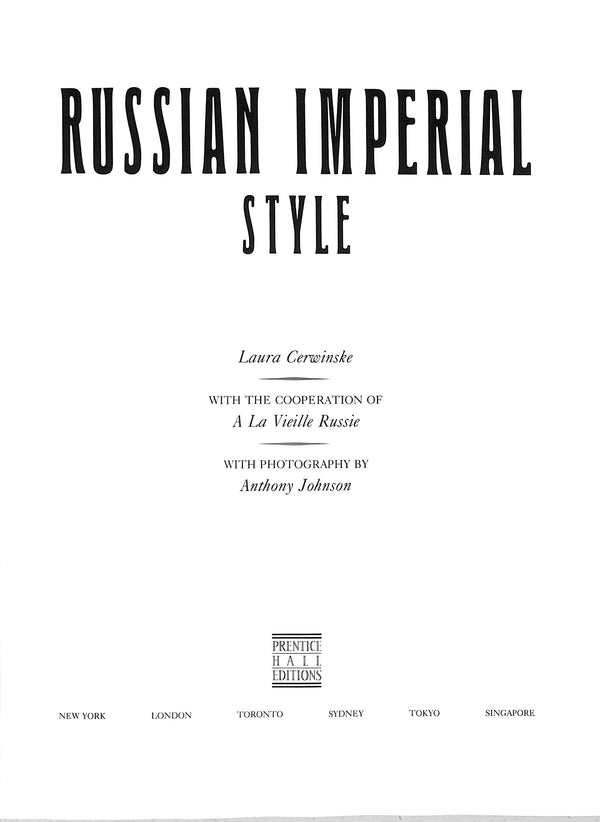 "Russian Imperial Style" 1990 CERWINSKE, Laura