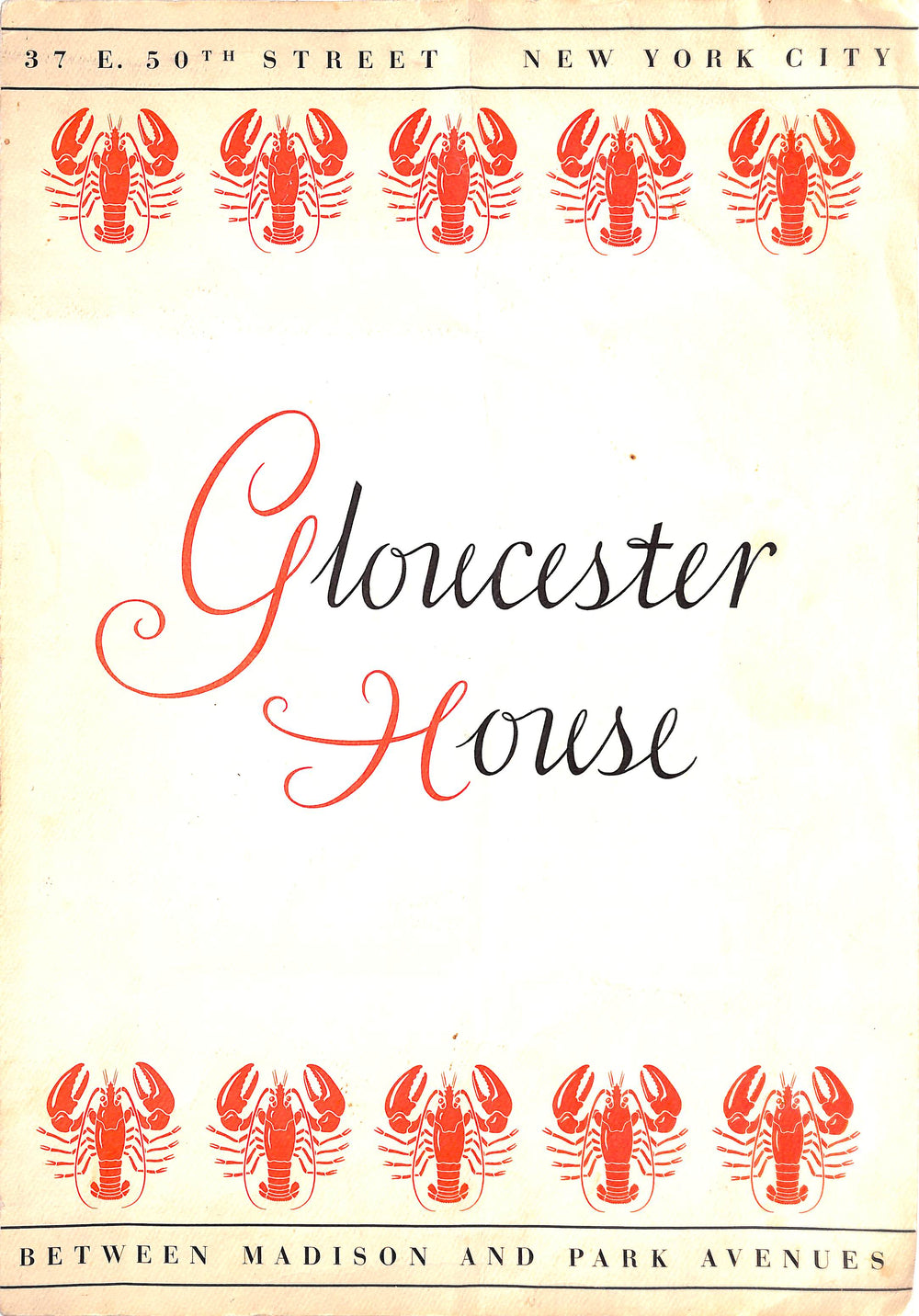 "Gloucester House Menu" (SOLD)