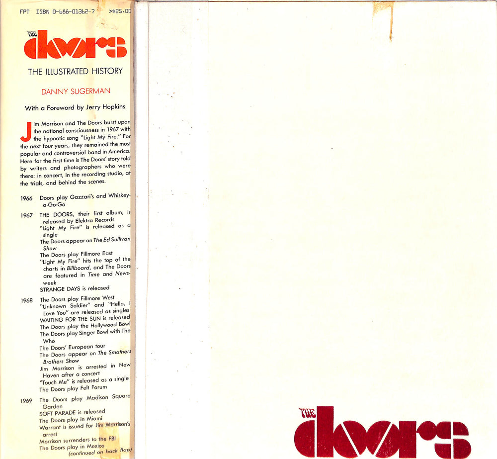 "The Doors: The Illustrated History" 1983 SUGARMAN, Danny