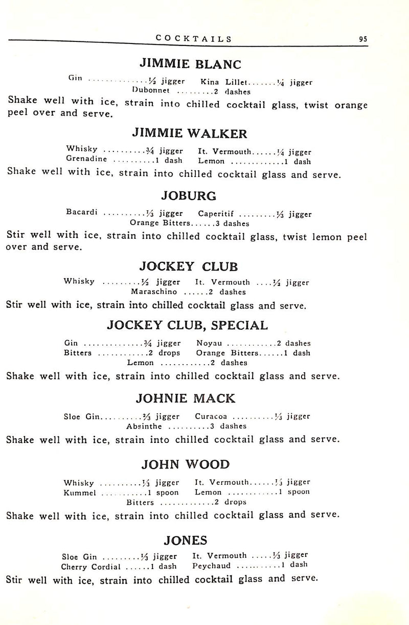 "World Drinks And How To Mix Them" 1934 BOOTHBY'S, "Cocktail Bill"
