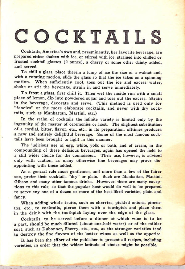"World Drinks And How To Mix Them" 1934 BOOTHBY'S, "Cocktail Bill"