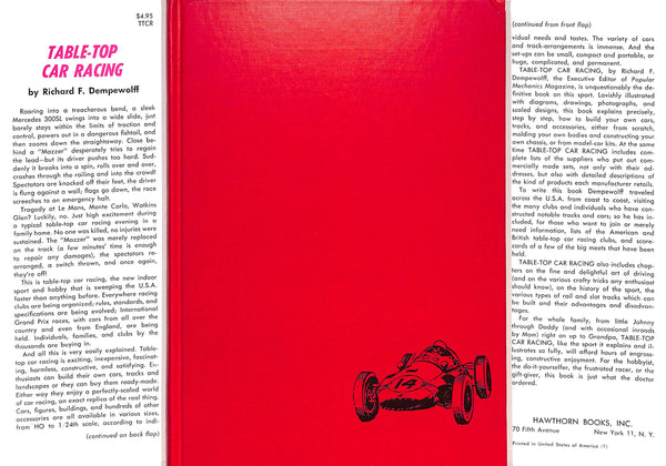 "Table-Top Car Racing" 1963 DEMPEWOLFF, Richard F.