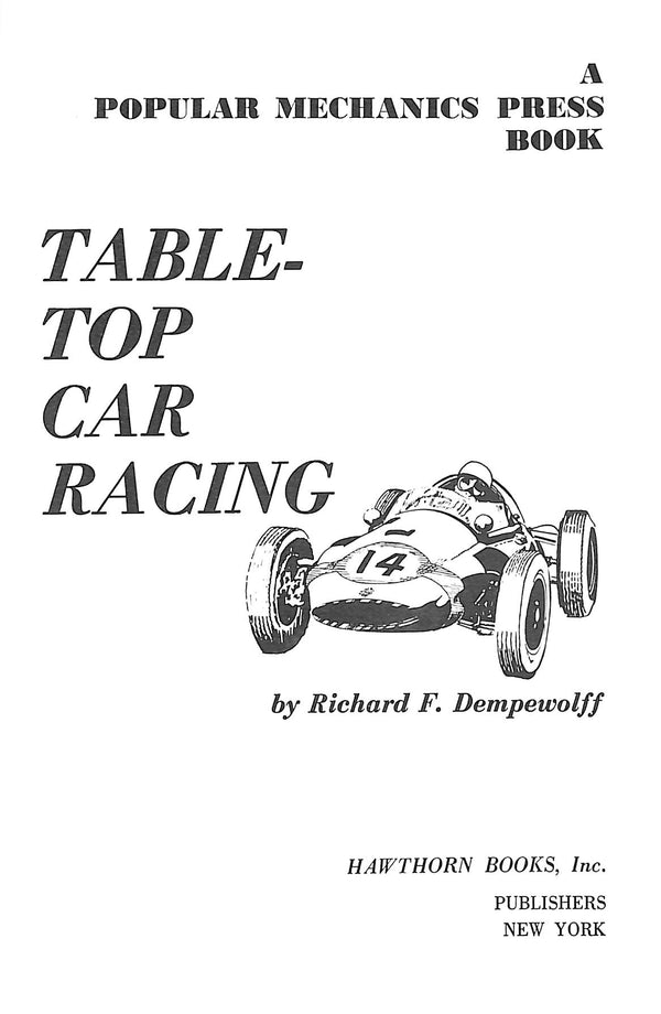 "Table-Top Car Racing" 1963 DEMPEWOLFF, Richard F.
