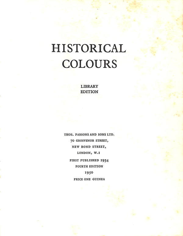 "A Tint Book Of Historical Colours Suitable For Decorative Work" 1950