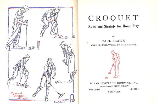 "Croquet Rules And Strategy For Home Play" 1957 BROWN, Paul
