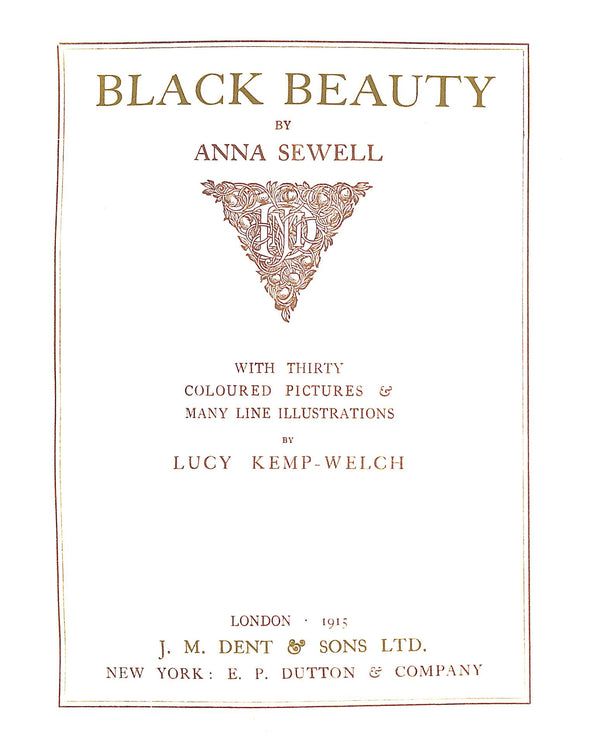 "Black Beauty" 1915 SEWELL, Anna (SOLD)