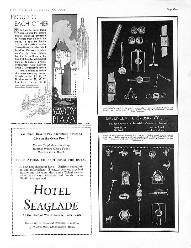 Palm Beach Life Magazine February 19, 1935