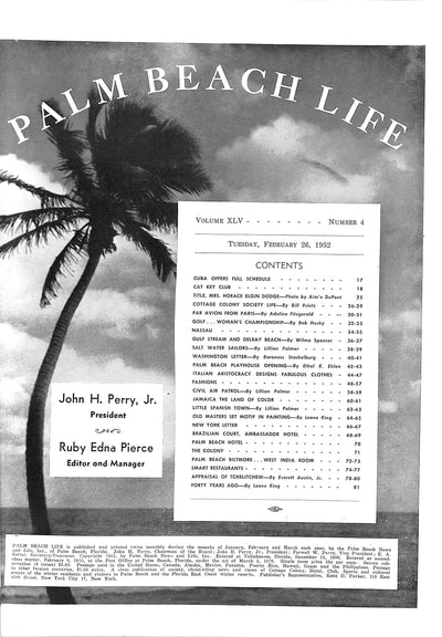 Palm Beach Life February 26, 1952