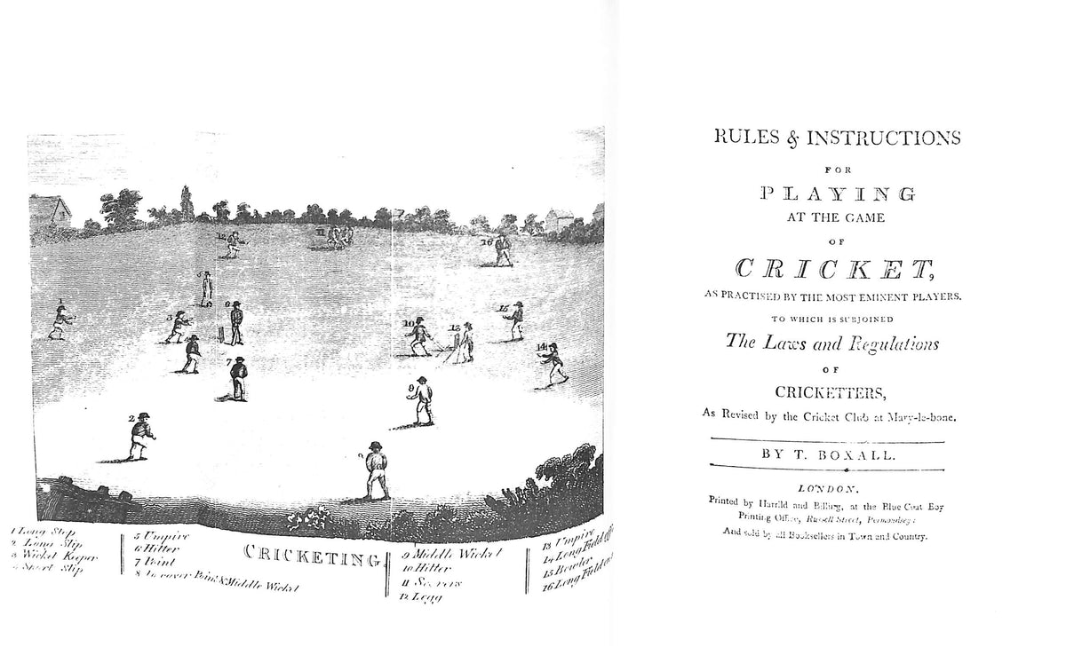 "Rules & Instructions for Playing at the Game of Cricket" 1981 BOXALL,