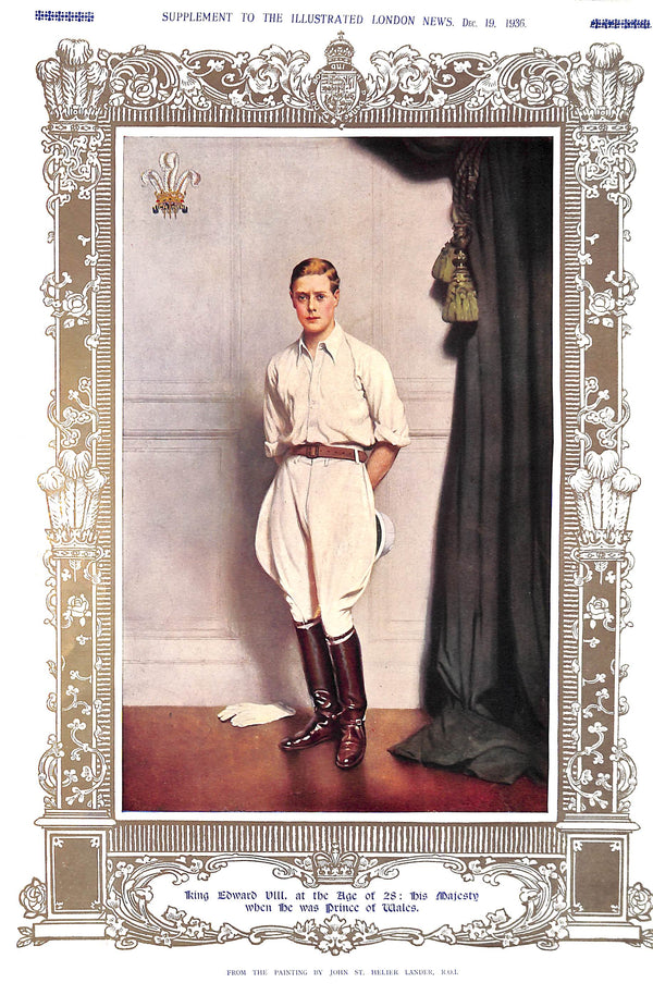 King Edward VIII At The Age Of 28 From The Painting by John St Helier