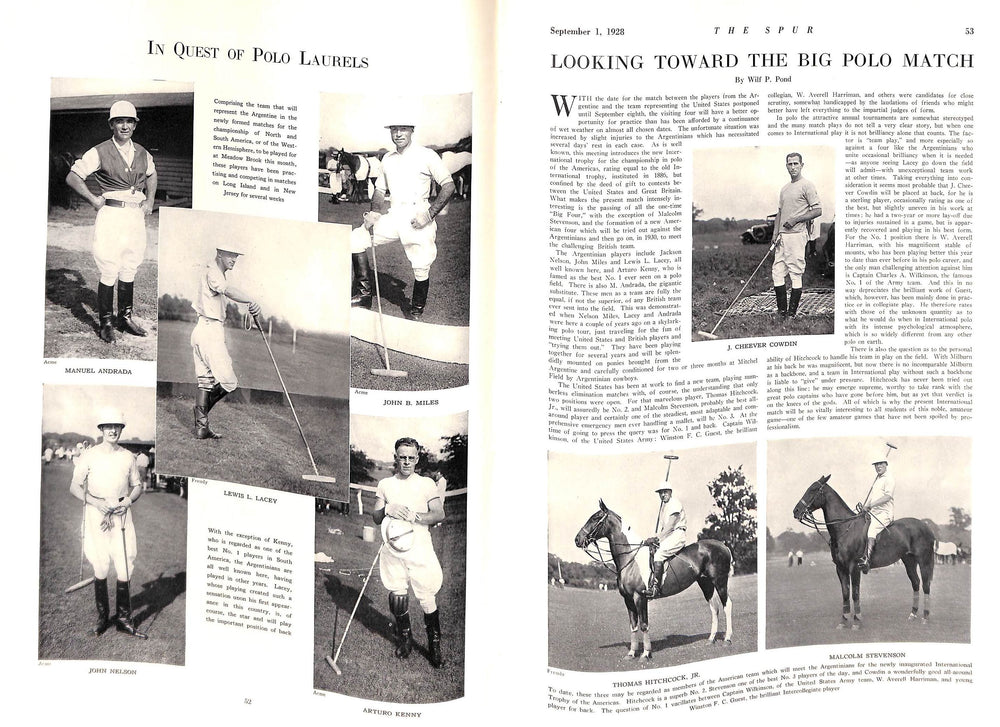 "The Spur Magazine" September 1, 1928 (SOLD)