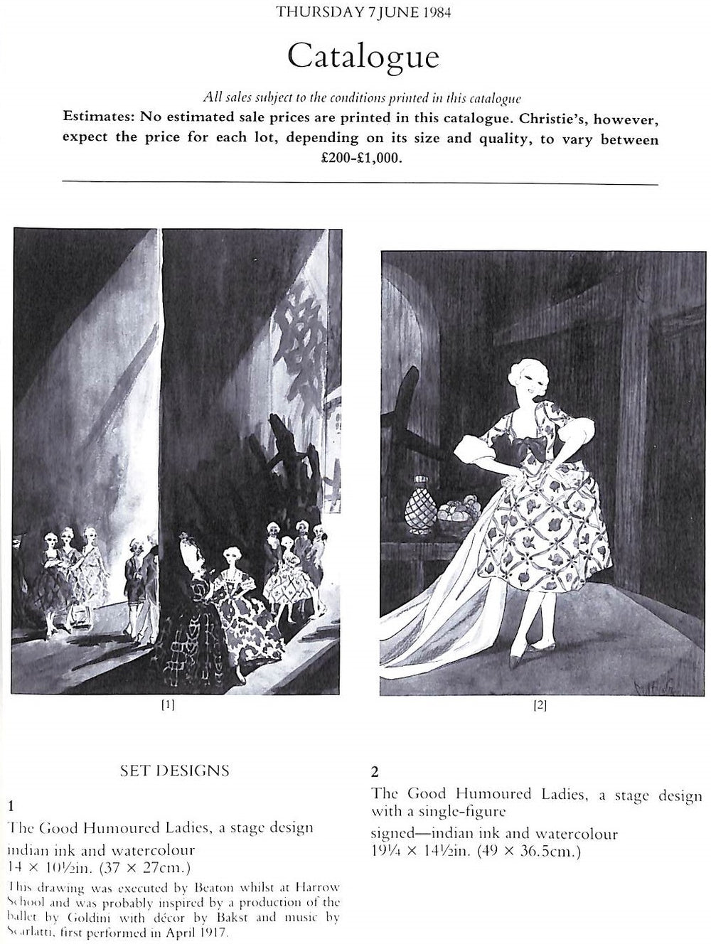 "Cecil Beaton: Stage And Costume Designs, Portraits Fashion Drawings A