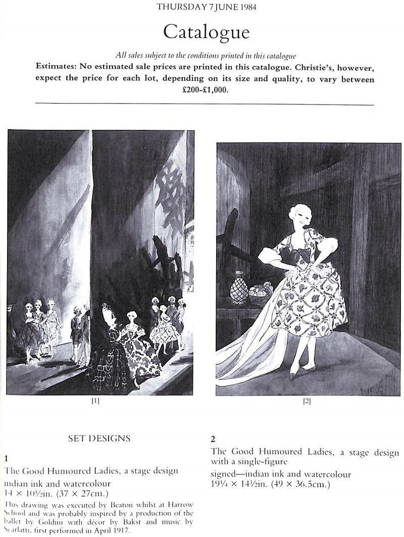 "Cecil Beaton: Stage And Costume Designs, Portraits Fashion Drawings A