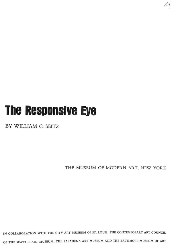 "The Responsive Eye" SEITZ, William C.