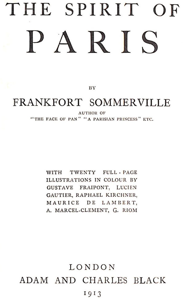 "The Spirit Of Paris" 1913 SOMMERVILLE, Frankfort