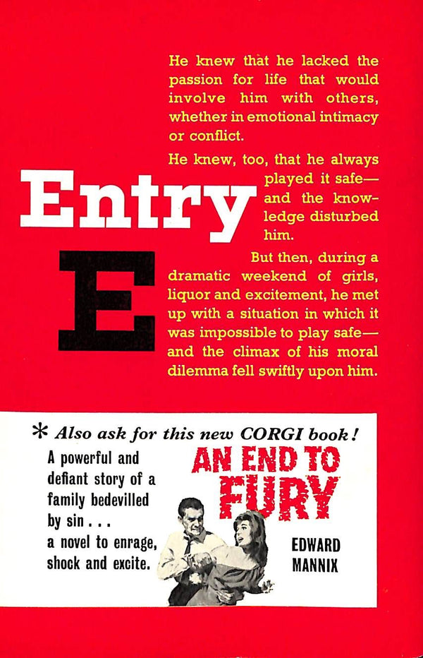 "Entry E: A Startling Novel Of College Life In America" 1958 FREDE, Ri