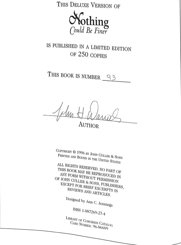 "Nothing Could Be Finer" 1996 DANIELS, John H. (SOLD)