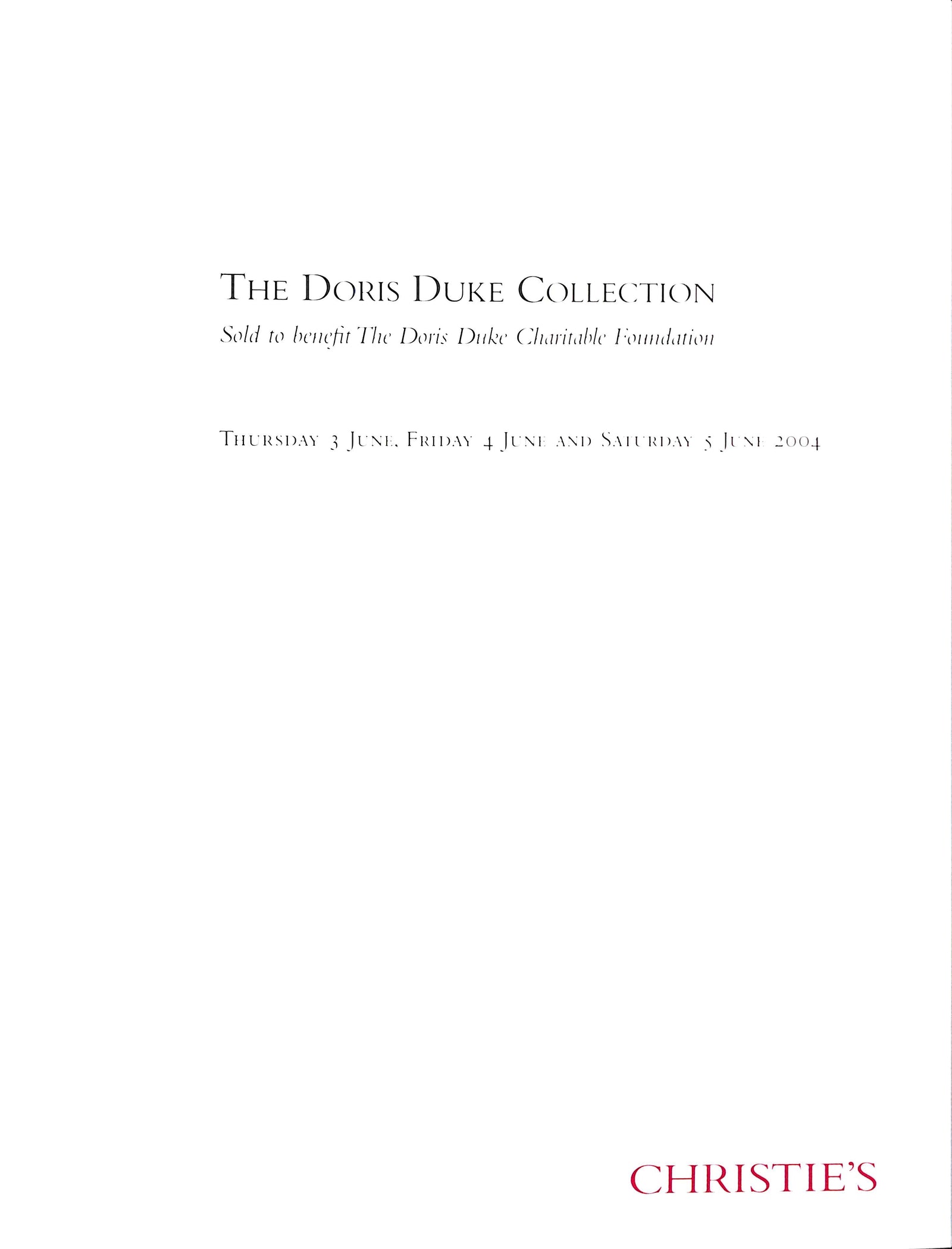 "The Doris Duke Collection" 2004 Christie's (SOLD)