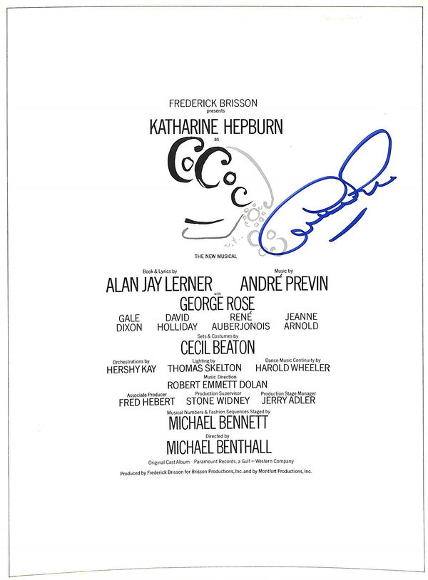 "Katherine Hepburn as Coco- Theatre Programme" 1969 (SIGNED)