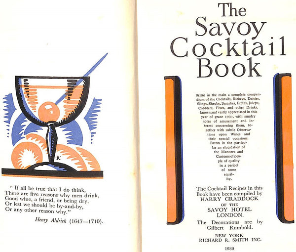 "The Savoy Cocktail Book" 1930 CRADDOCK, Harry
