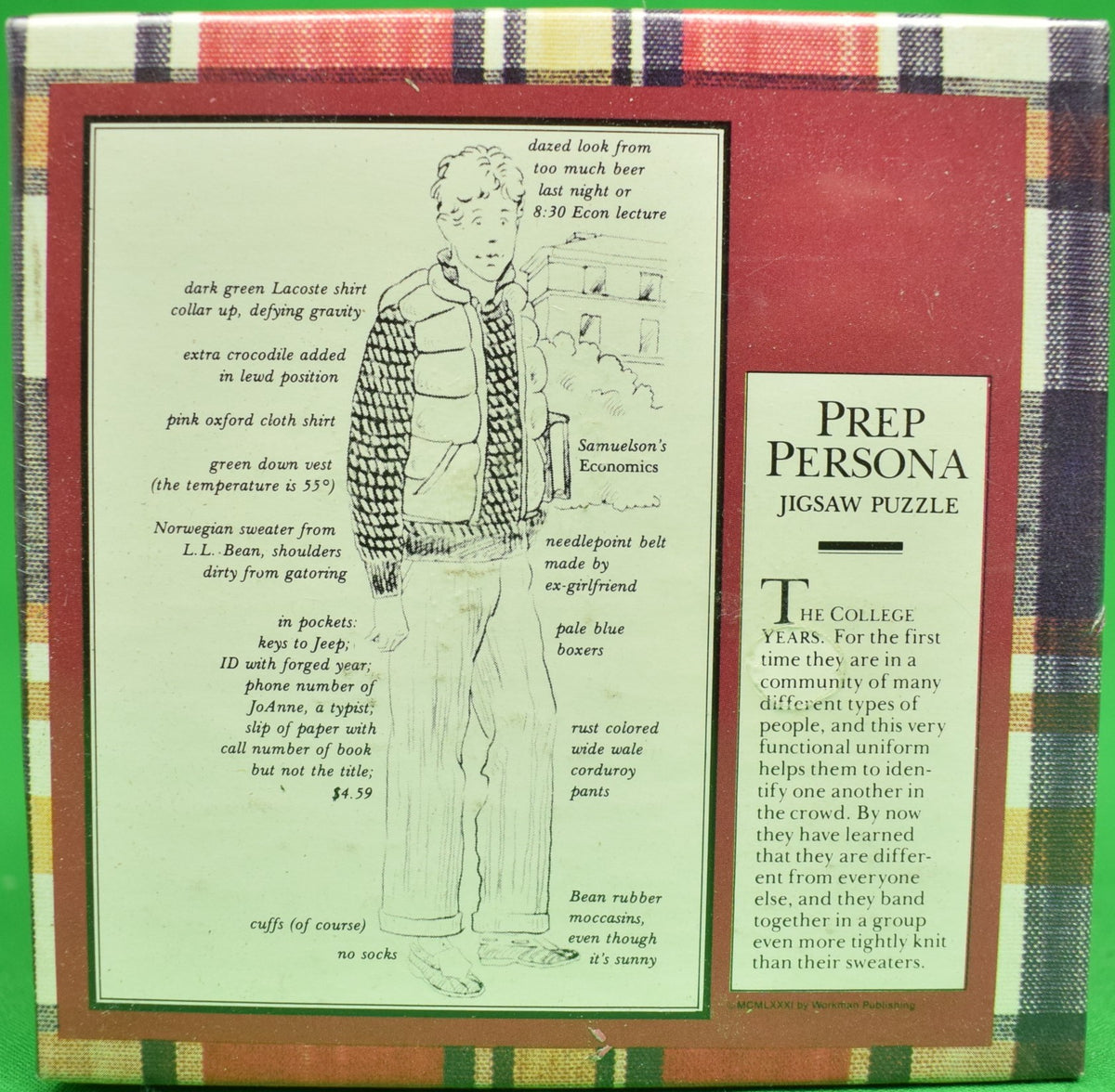 "The Official Preppy 'The College Years' Jigsaw Puzzle" 1981