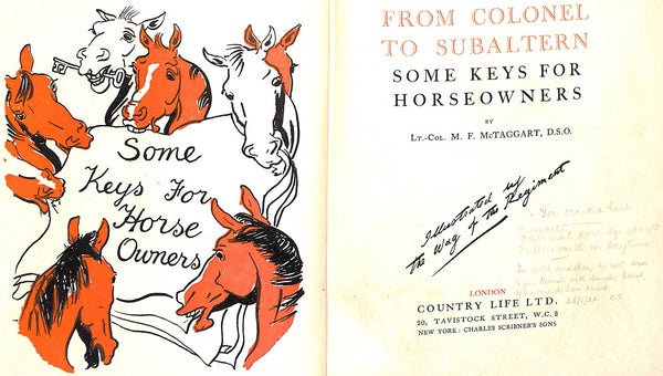 "From Colonel To Subaltern" MCTAGGART, Lt. Col. M.F.