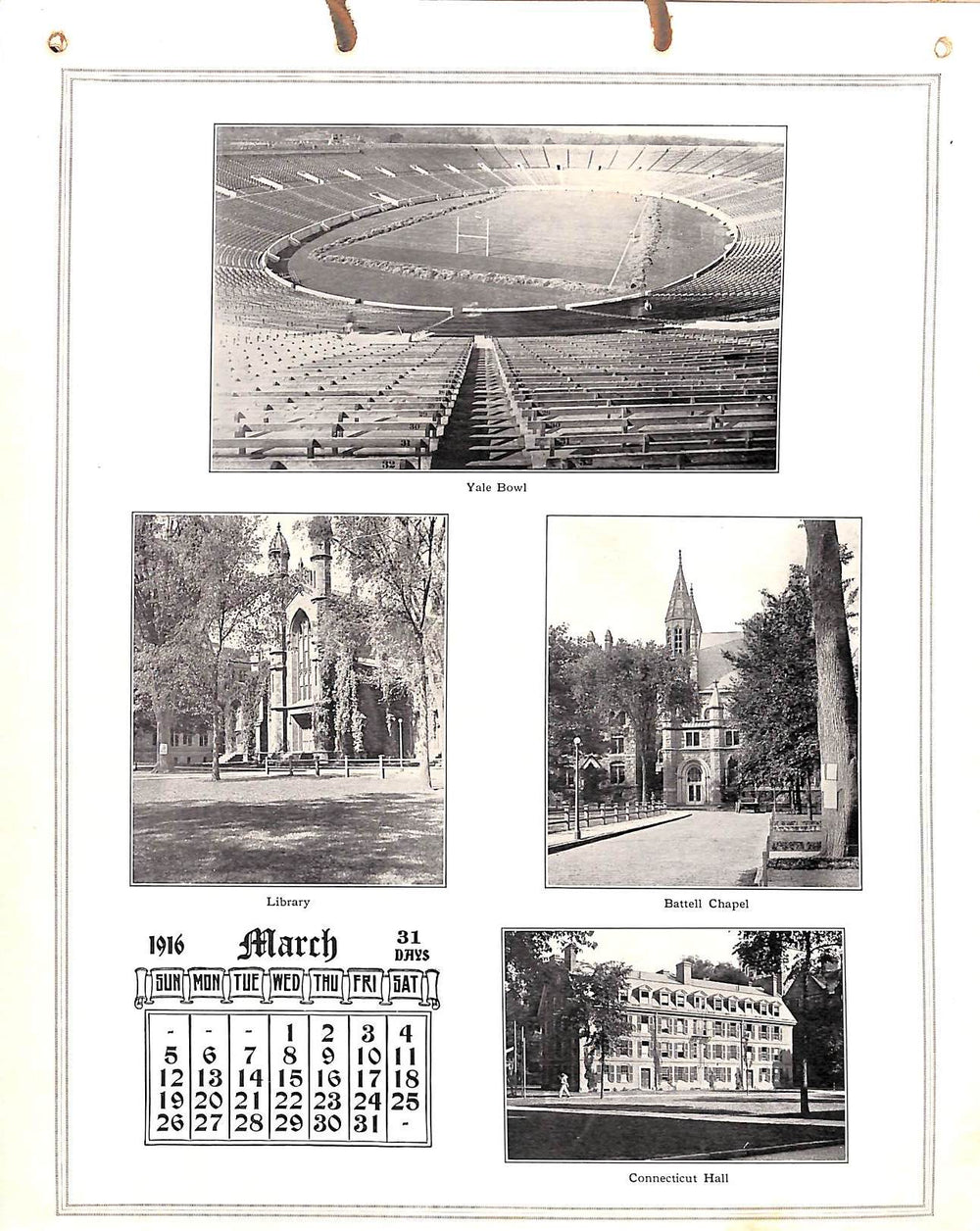"ELIHU Yale 1916 Calendar"