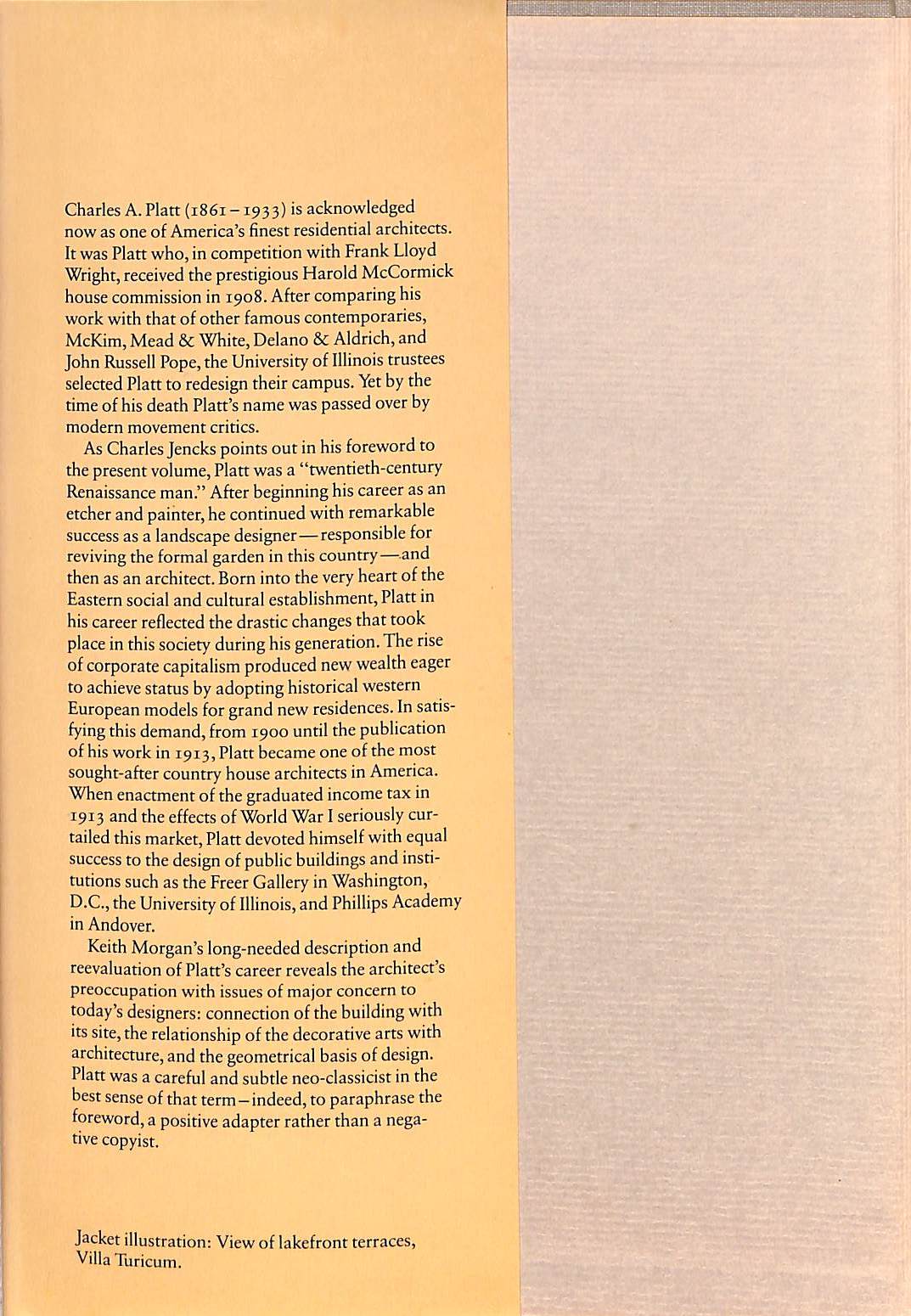 "Charles A. Platt: The Artist As Architect" 1985 MORGAN, Keith N. (SOL