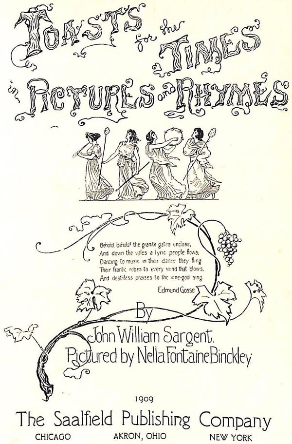 "Toasts For The Times In Pictures And Rhymes" 1909 SARGENT, John Willi