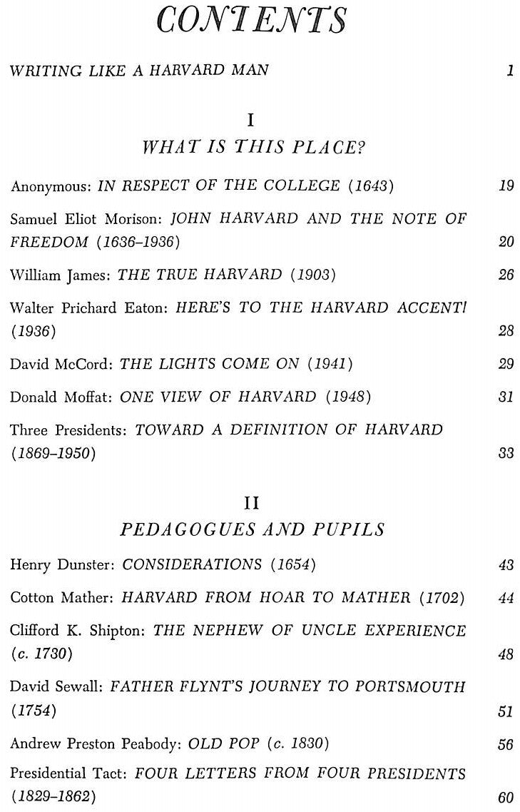 "The Harvard Book: Selections From Three Centuries" 1965 BETINCK-SMITH