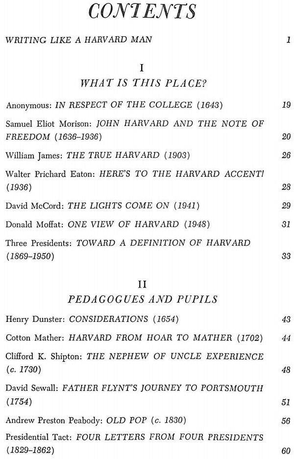 "The Harvard Book: Selections From Three Centuries" 1965 BETINCK-SMITH