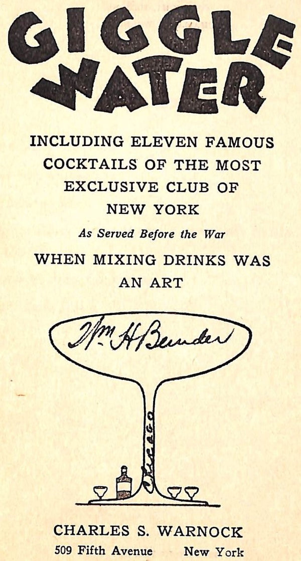 "Giggle Water" 1928 WARNOCK, Charles S.