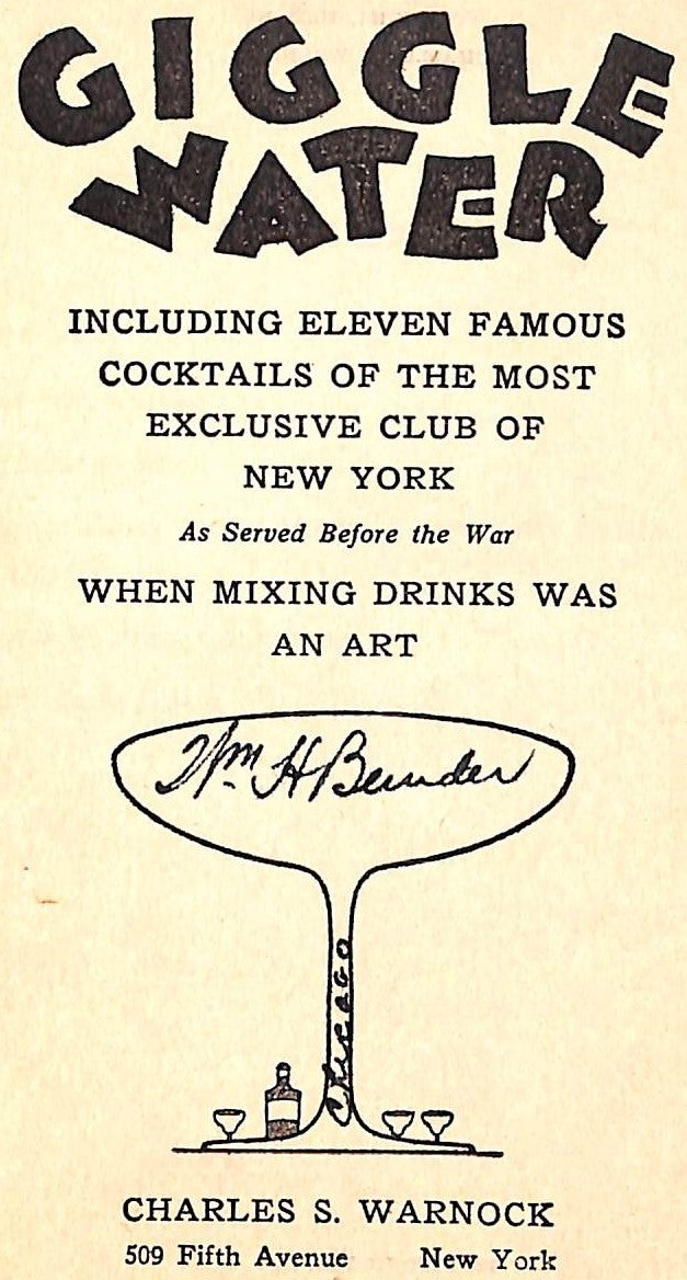 "Giggle Water" 1928 WARNOCK, Charles S.