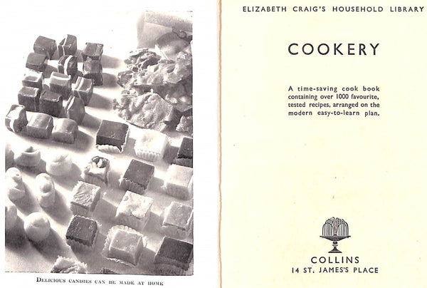 "Cookery x Elizabeth Craig's Household Library" 1950 CRAIG, Elizabeth