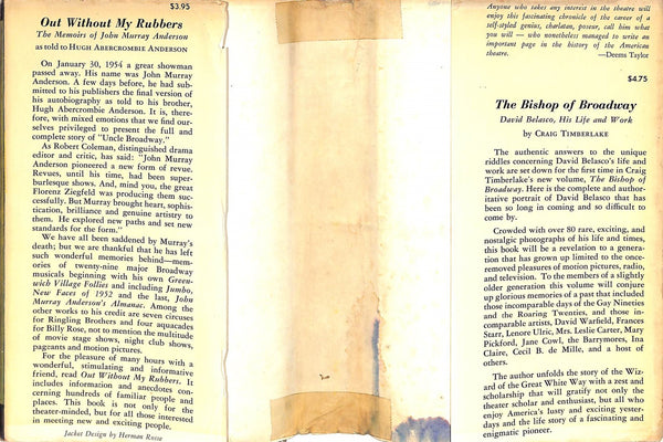 "Out Without My Rubbers: The Memoirs Of John Murray Anderson" 1954 AND