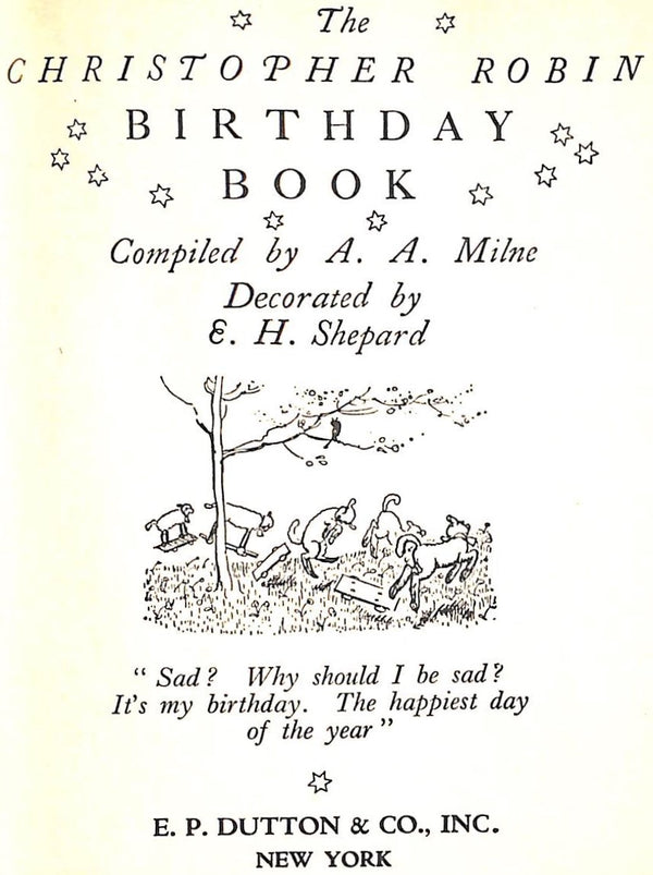 "The Christopher Robin Birthday Book" 1931 MILNE, A.A.