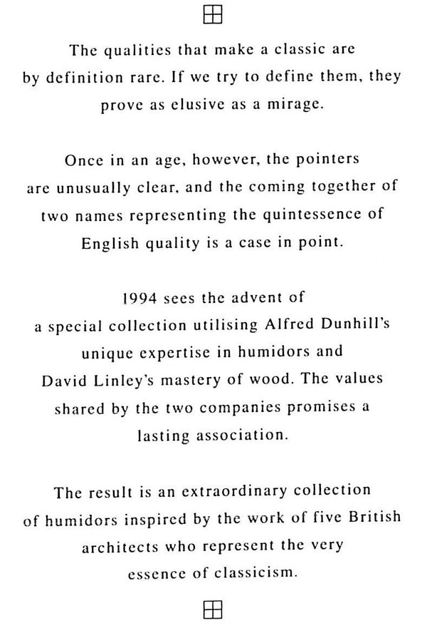 "David Linley x Alfred Dunhill Collection of Humidors Number 1/10" c19