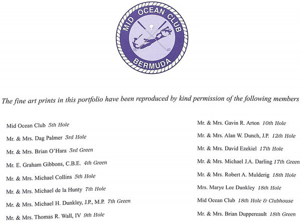"Mid Ocean Club: A Portfolio Of Fine Art Prints Members' Edition" 2000