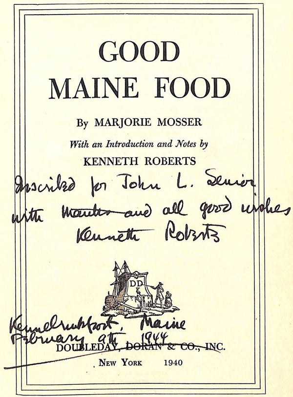 "Good Maine Food" 1940 MOSSER, Marjorie