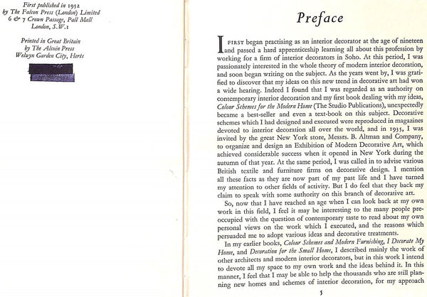 "A Decorators Notebook" 1952 PATMORE, Derek