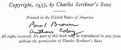 "Spills And Thrills" 1933 BROWN, Paul