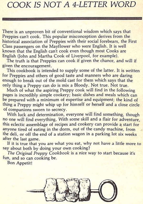 "The Original Preppy Cookbook" 1981 ARNESON, D.J.