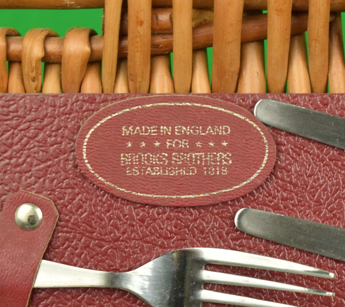 "Brooks Brothers Wicker Picnic Hamper/ Basket Made In England"