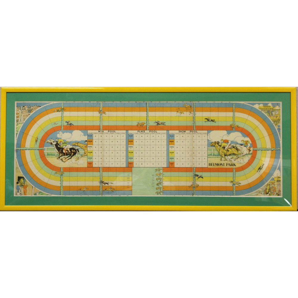Belmont Park c1920s Horse Race Game Board Custom Framed (SOLD)