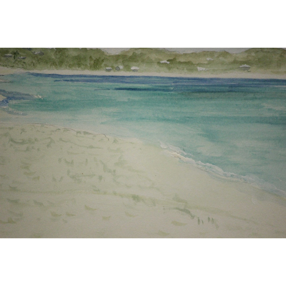 Grace Bay Turks & Caicos 1990 Watercolor by F.A. "Freddy" Cushing